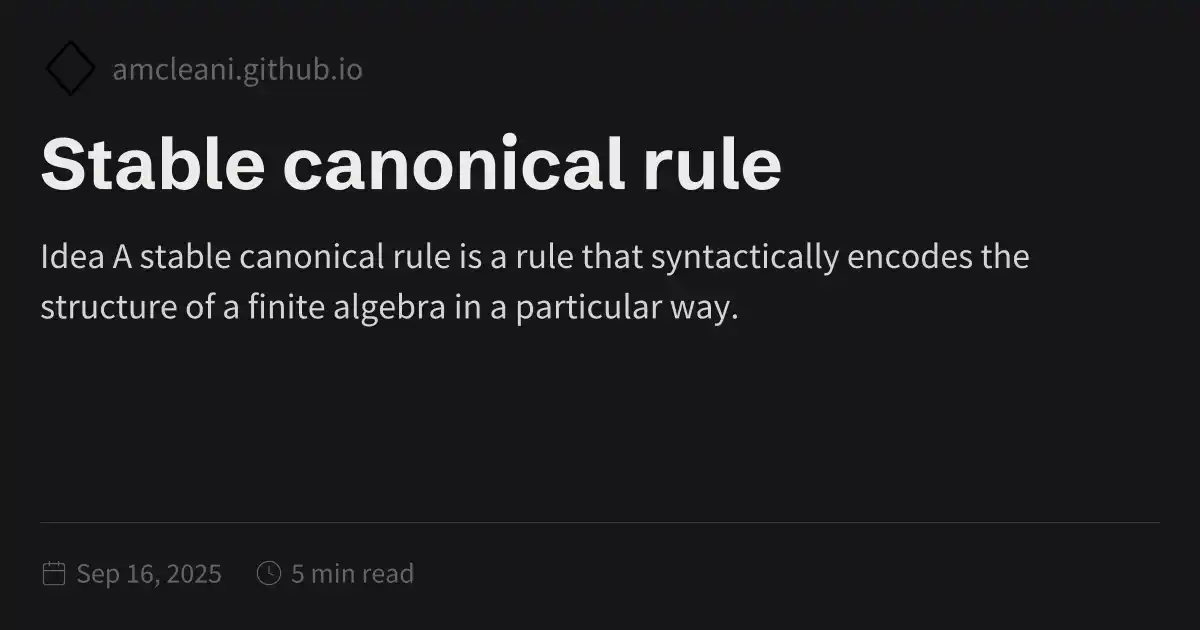 Stable canonical rule